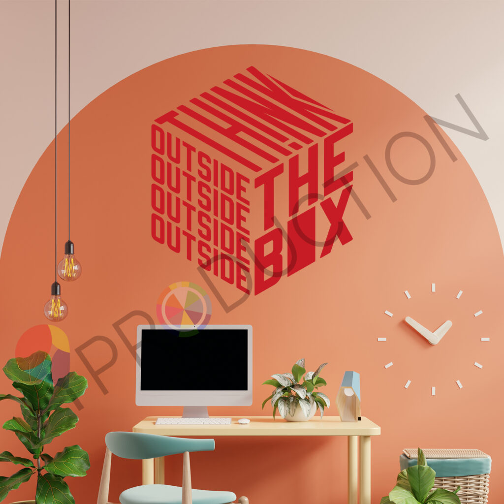 Think Out Side The Box 2 Wall Decal / Office Wall Decal - iProduction